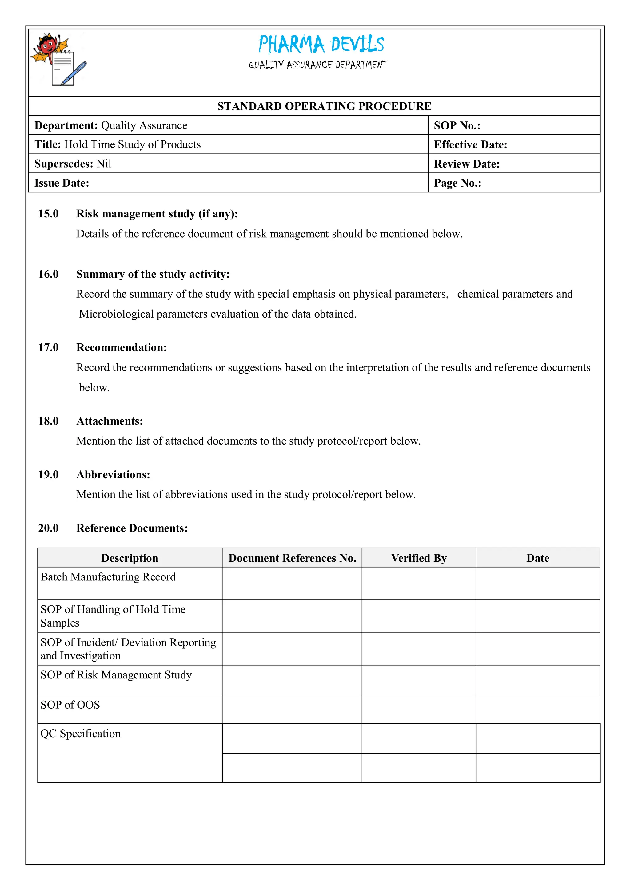 protocol-for-Hold-time-Study-of-Products | PDF