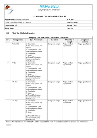 protocol-for-Hold-time-Study-of-Products | PDF