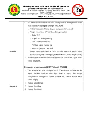 Sop nebulisasi-pdpi | PDF