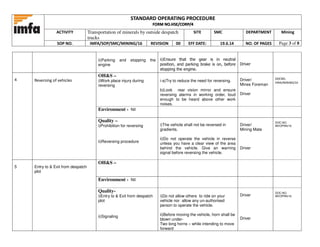 SOP for Ore despatch by trucks in real world | PPT