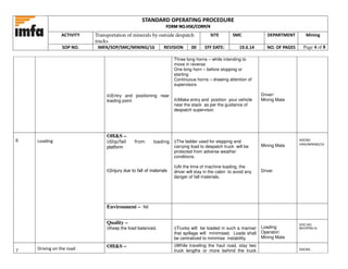 SOP for Ore despatch by trucks in real world | PPT