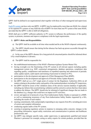 sop-qppv-role-and-responsibilities in drug safety | PDF