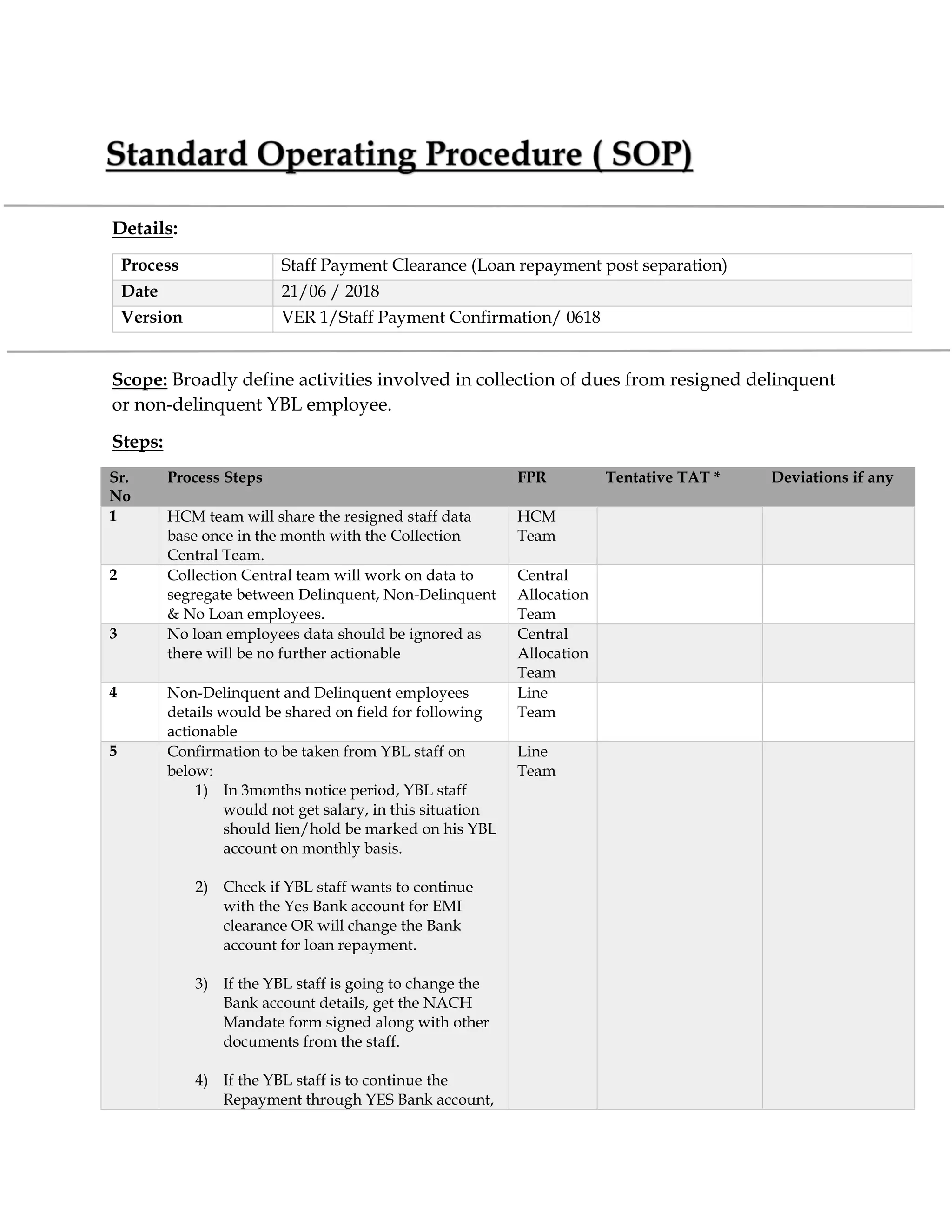 Sop staff payment confirmation | PDF | Business | Business and Finance