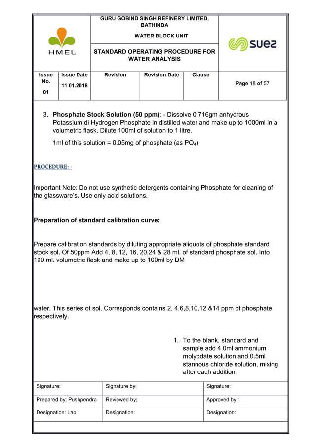 Sop water analysis-2 | PDF
