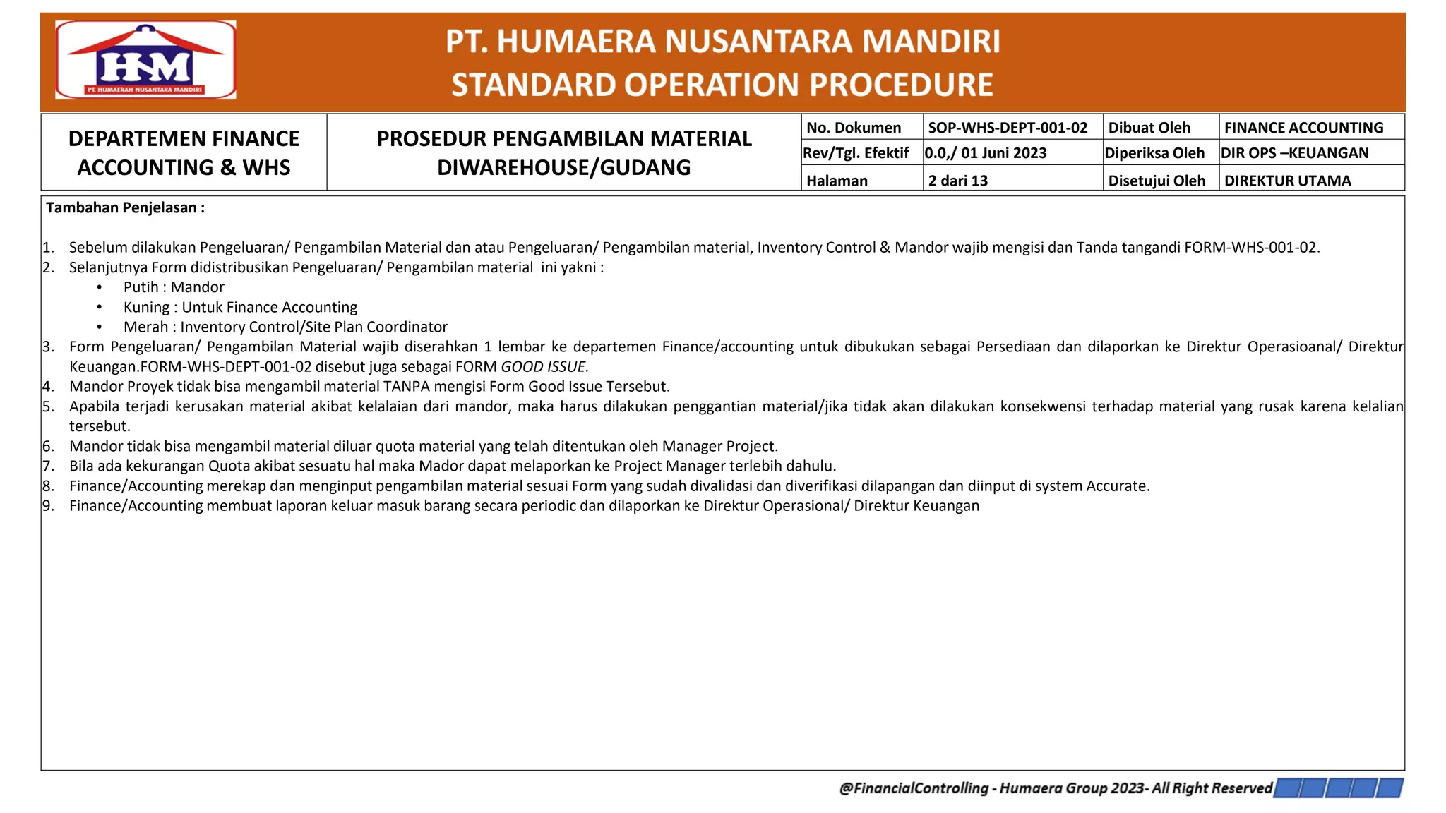 SOP - WHS-DEPT-001-02. Rev.00. SOP PENGAMBILAN MATERIAL DIWAREHOUSE.pdf