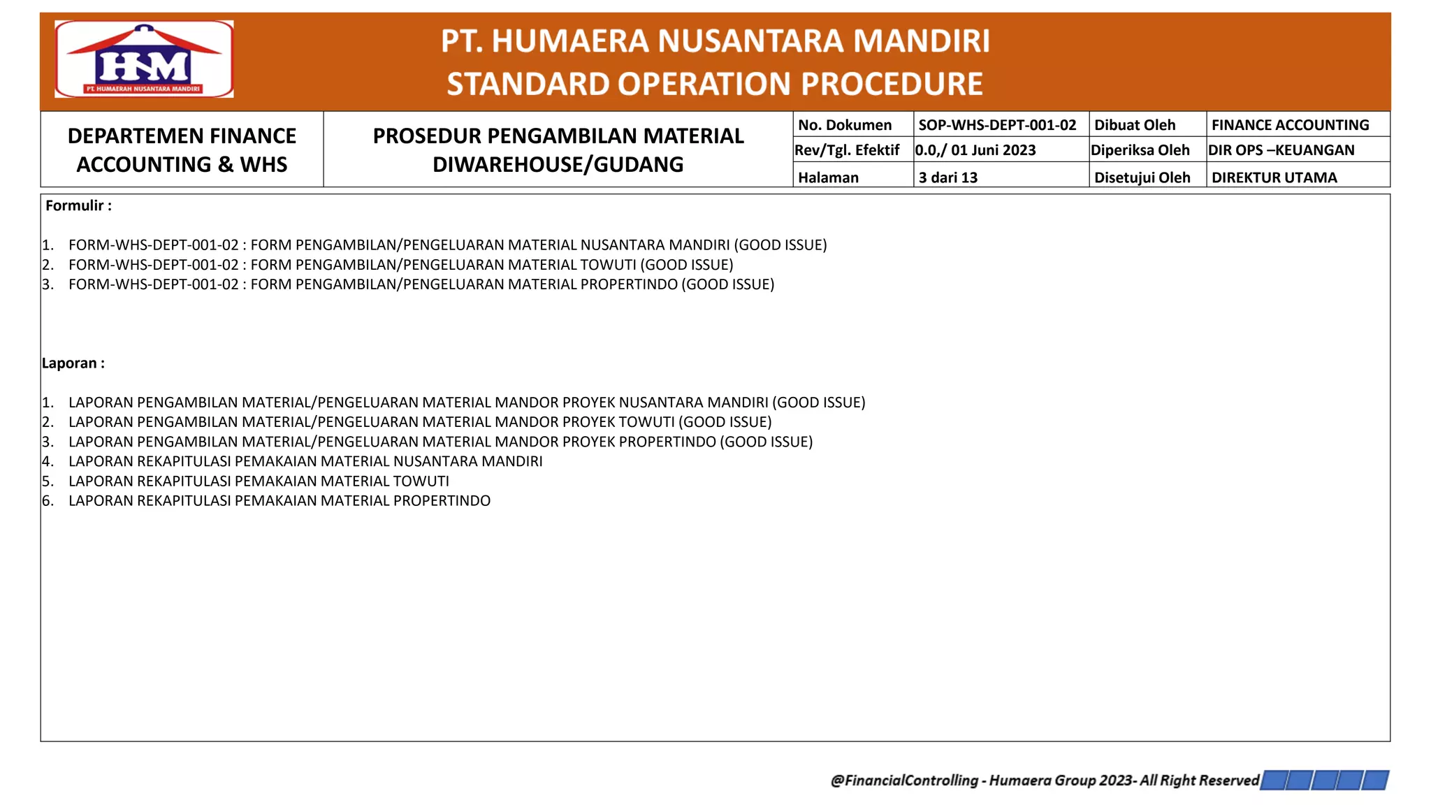 SOP - WHS-DEPT-001-02. Rev.00. SOP PENGAMBILAN MATERIAL DIWAREHOUSE.pdf