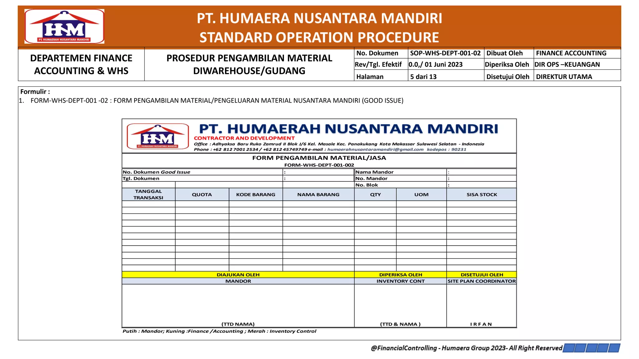 SOP - WHS-DEPT-001-02. Rev.00. SOP PENGAMBILAN MATERIAL DIWAREHOUSE.pdf
