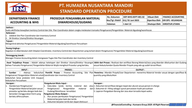 SOP - WHS-DEPT-001-02. Rev.00. SOP PENGAMBILAN MATERIAL DIWAREHOUSE.pdf