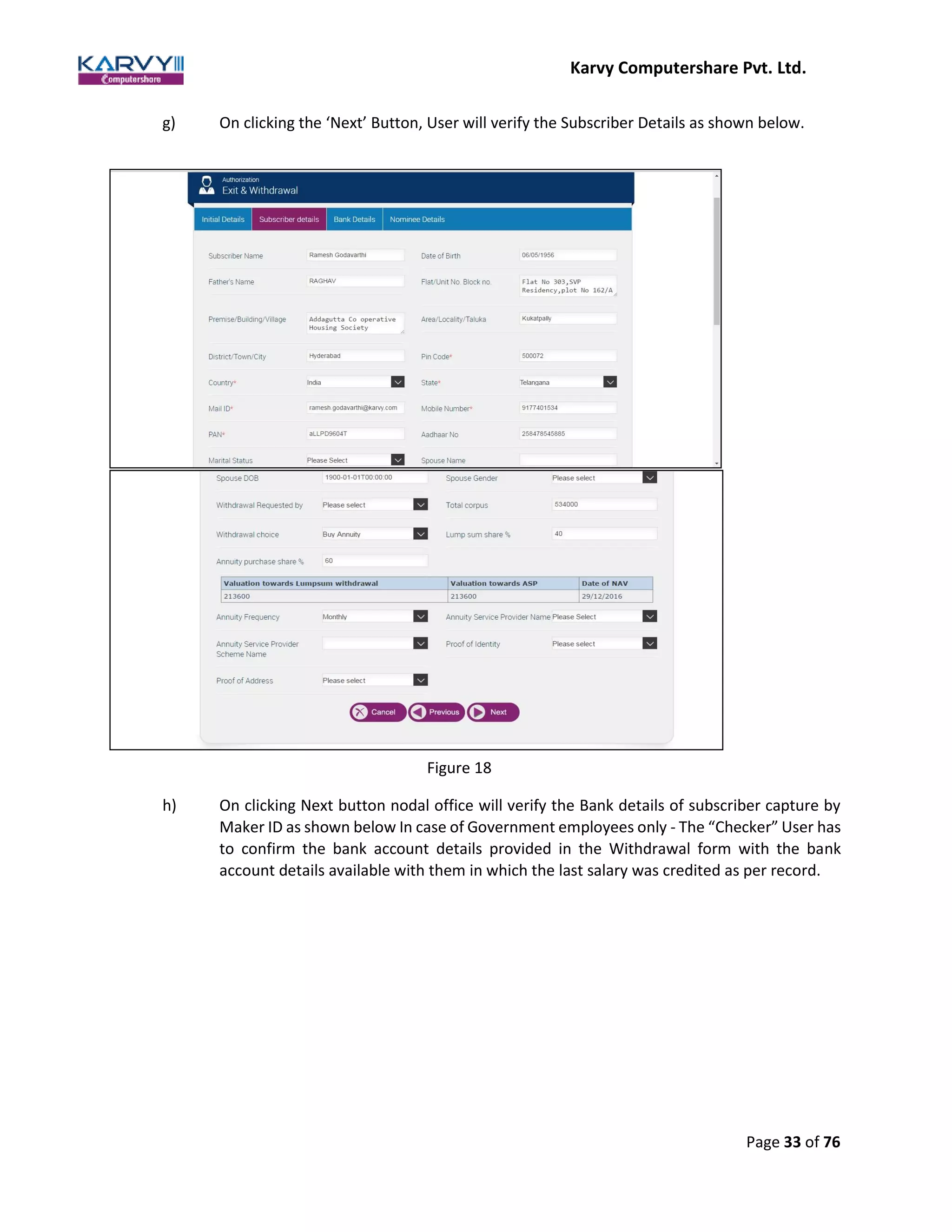 Standard Operating Procedure (SOP) for Exits/Withdrawals - KARVY NPS | PDF
