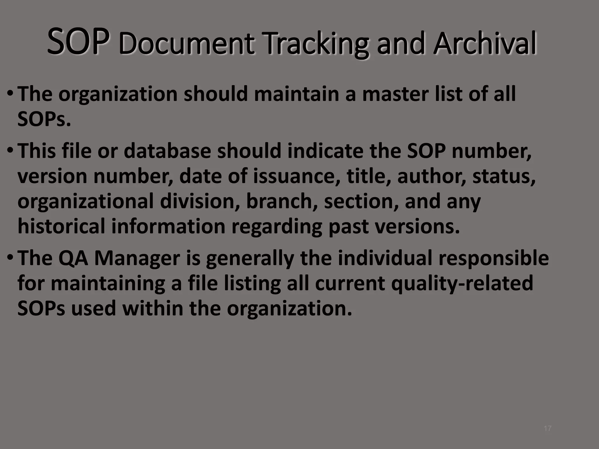 Standard operating procedure ( SOP) | PPTX