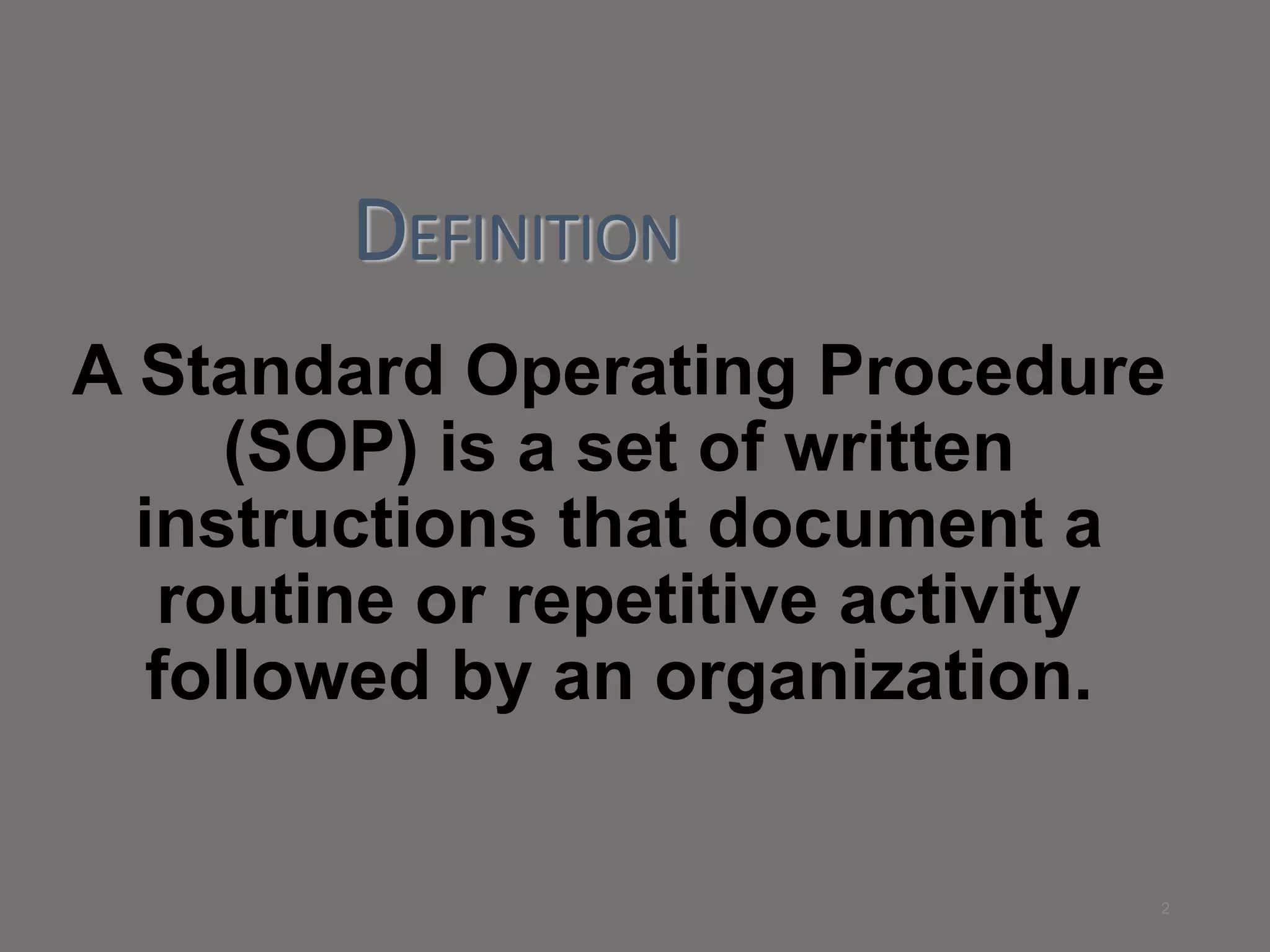 Standard operating procedure ( SOP) | PPTX