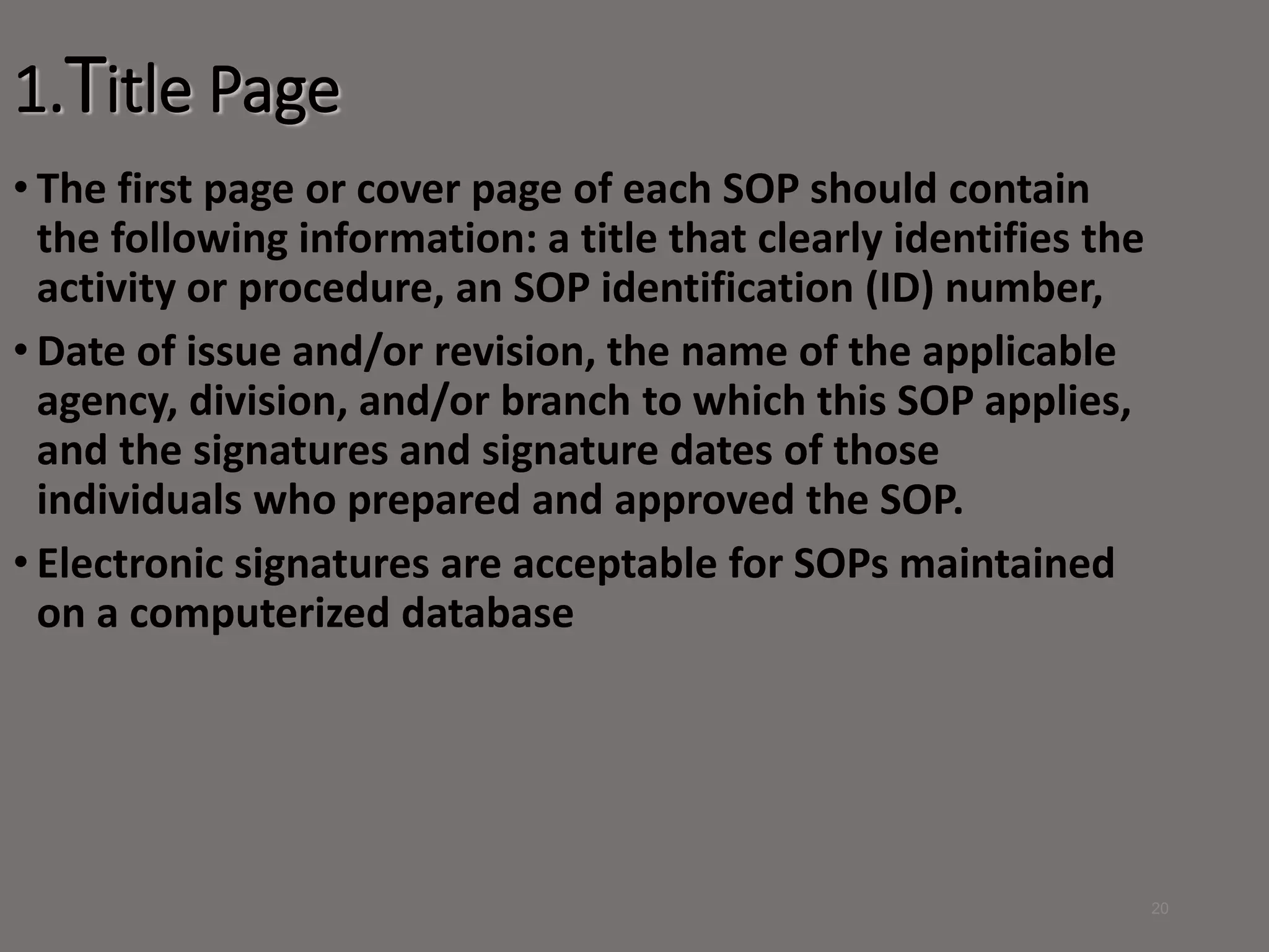 Standard operating procedure ( SOP) | PPTX