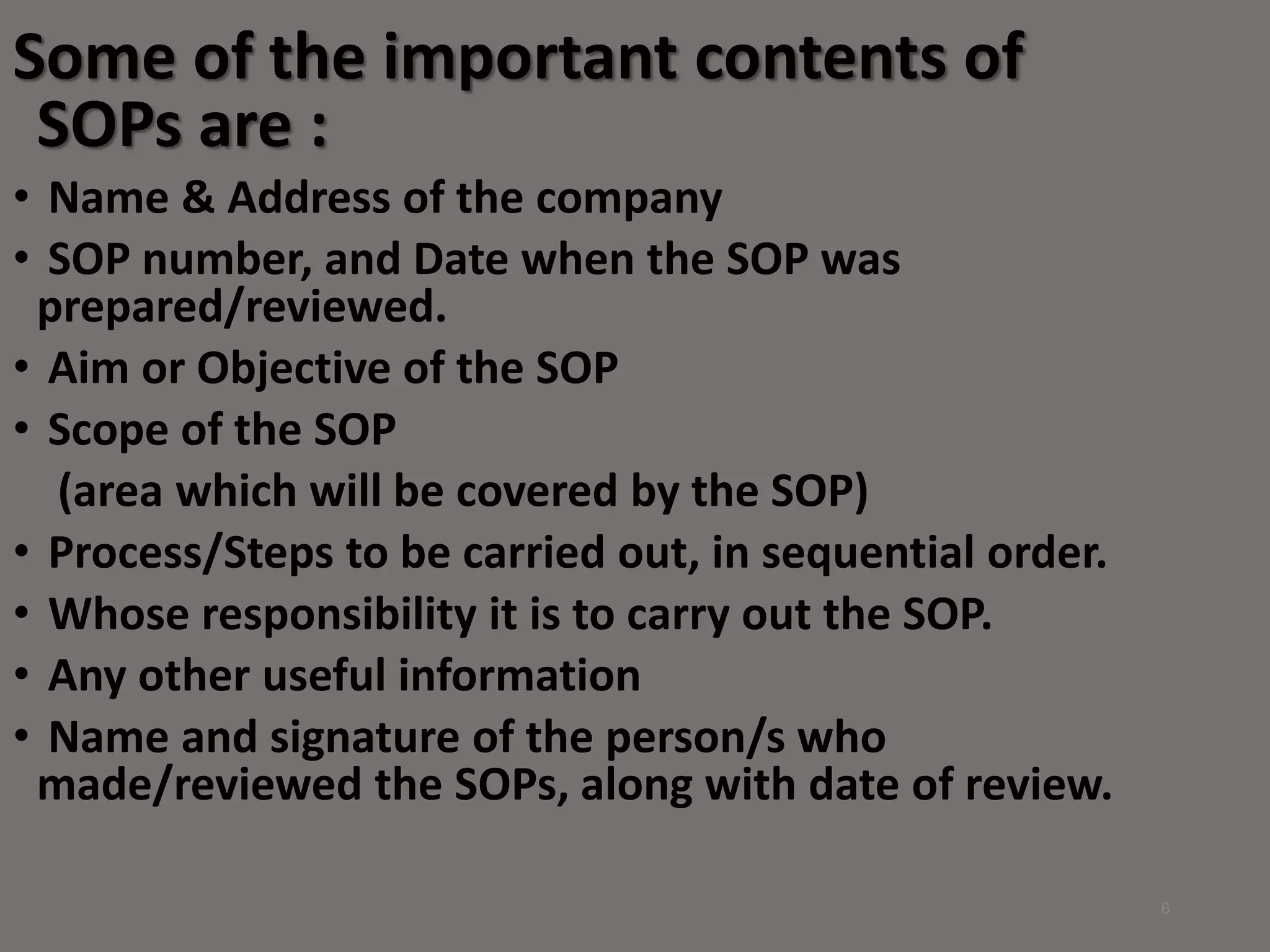 Standard operating procedure ( SOP) | PPTX