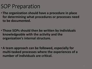 Standard operating procedure ( SOP) | PPTX