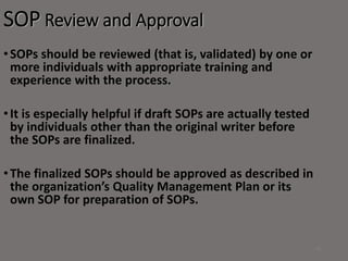 Standard operating procedure ( SOP) | PPTX