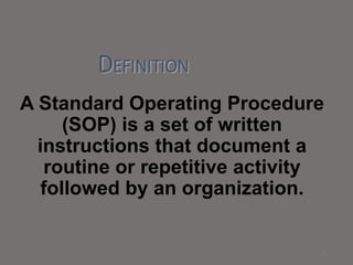 Standard operating procedure ( SOP) | PPTX