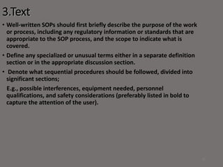 Standard operating procedure ( SOP) | PPTX