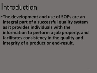 Standard operating procedure ( SOP) | PPTX