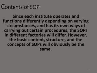 Standard operating procedure ( SOP) | PPTX