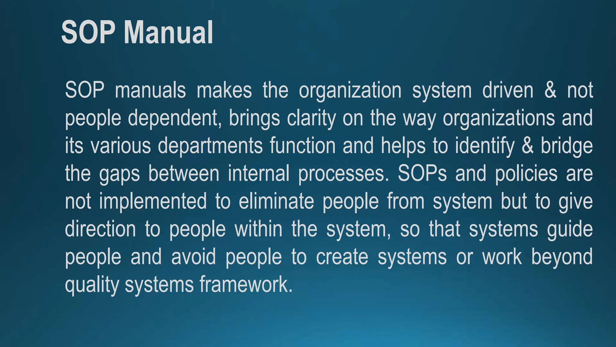 Standard Operating Procedure (SOP) | PPT