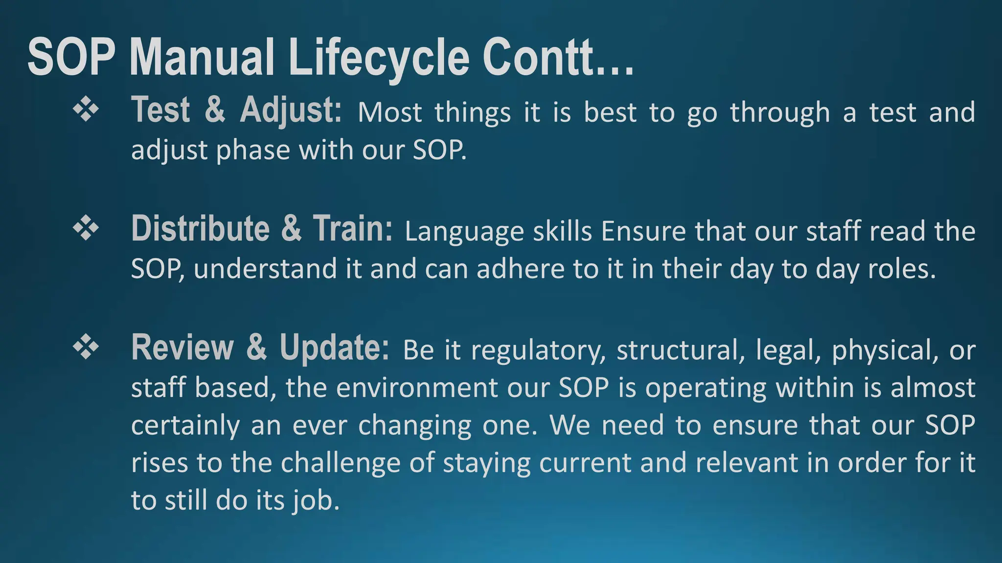 Standard Operating Procedure (SOP) | PPT