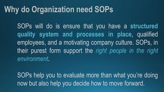 Standard Operating Procedure (SOP) | PPT