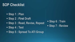 Standard Operating Procedure (SOP) | PPT
