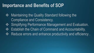 Standard Operating Procedure (SOP) | PPT