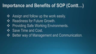 Standard Operating Procedure (SOP) | PPT