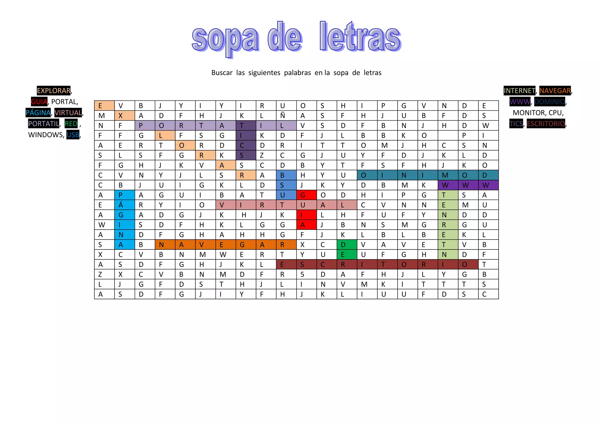 Sopa --de--letras | DOC | Technology & Computing