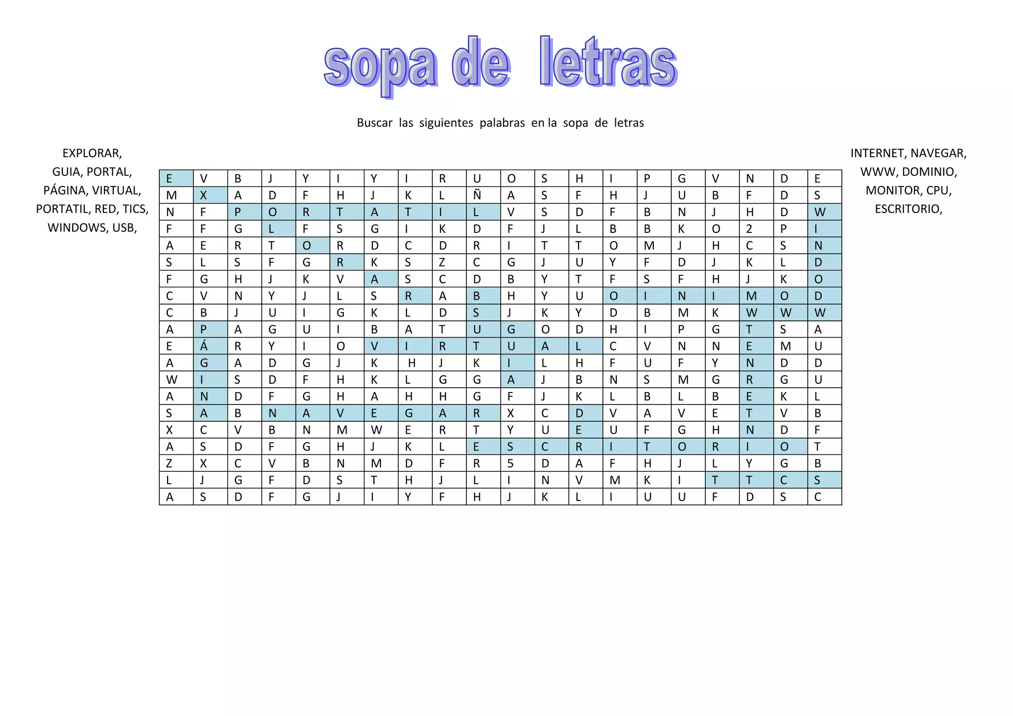 Sopa --de--letras | PPT