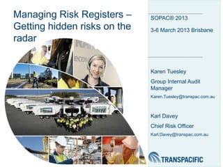 2013 SOPAC presentation understanding hidden risks | PPT