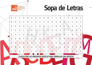 Sopa de letra - Módulo Indaga | PDF