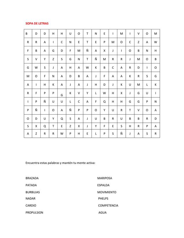 Sopa de letras | DOCX
