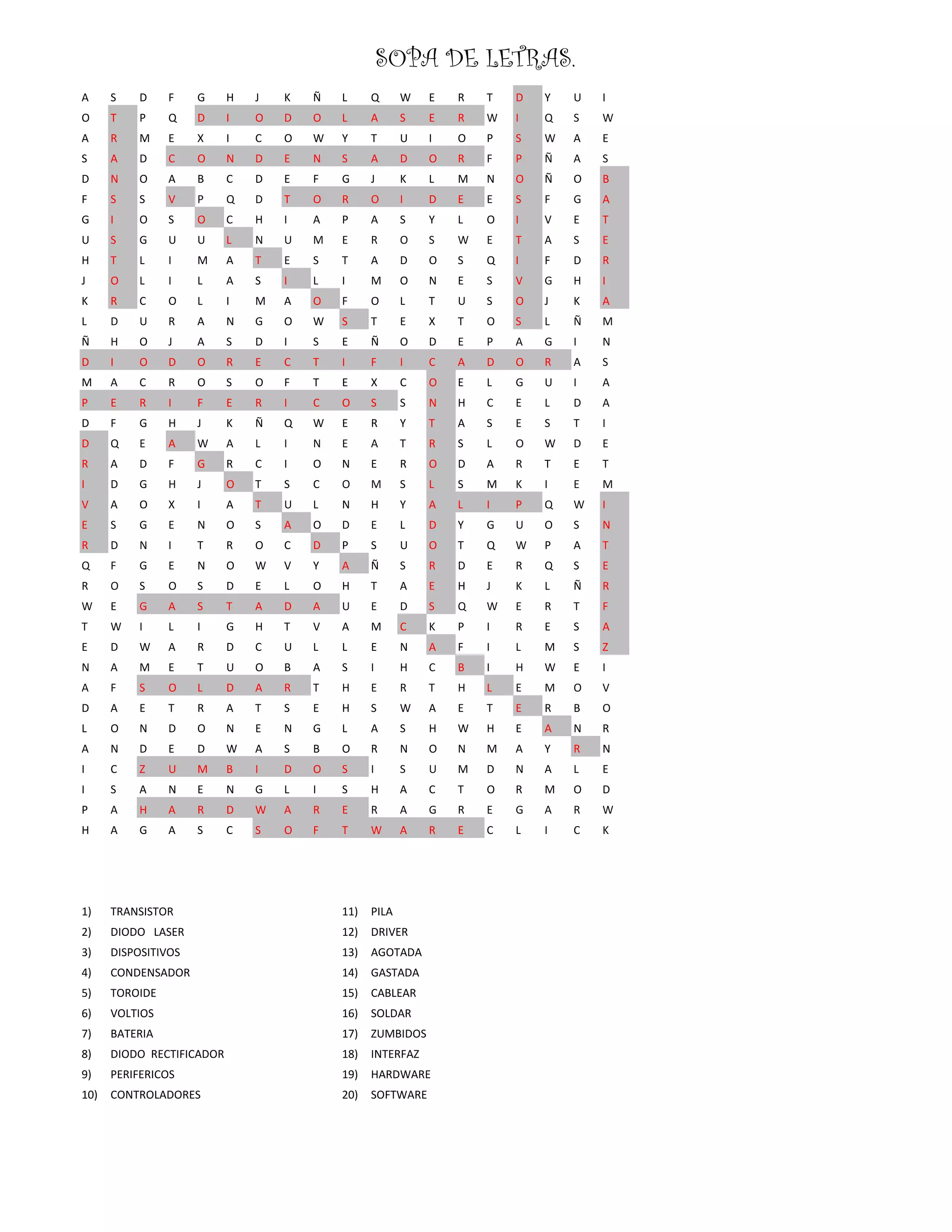 Sopa de letras | PDF