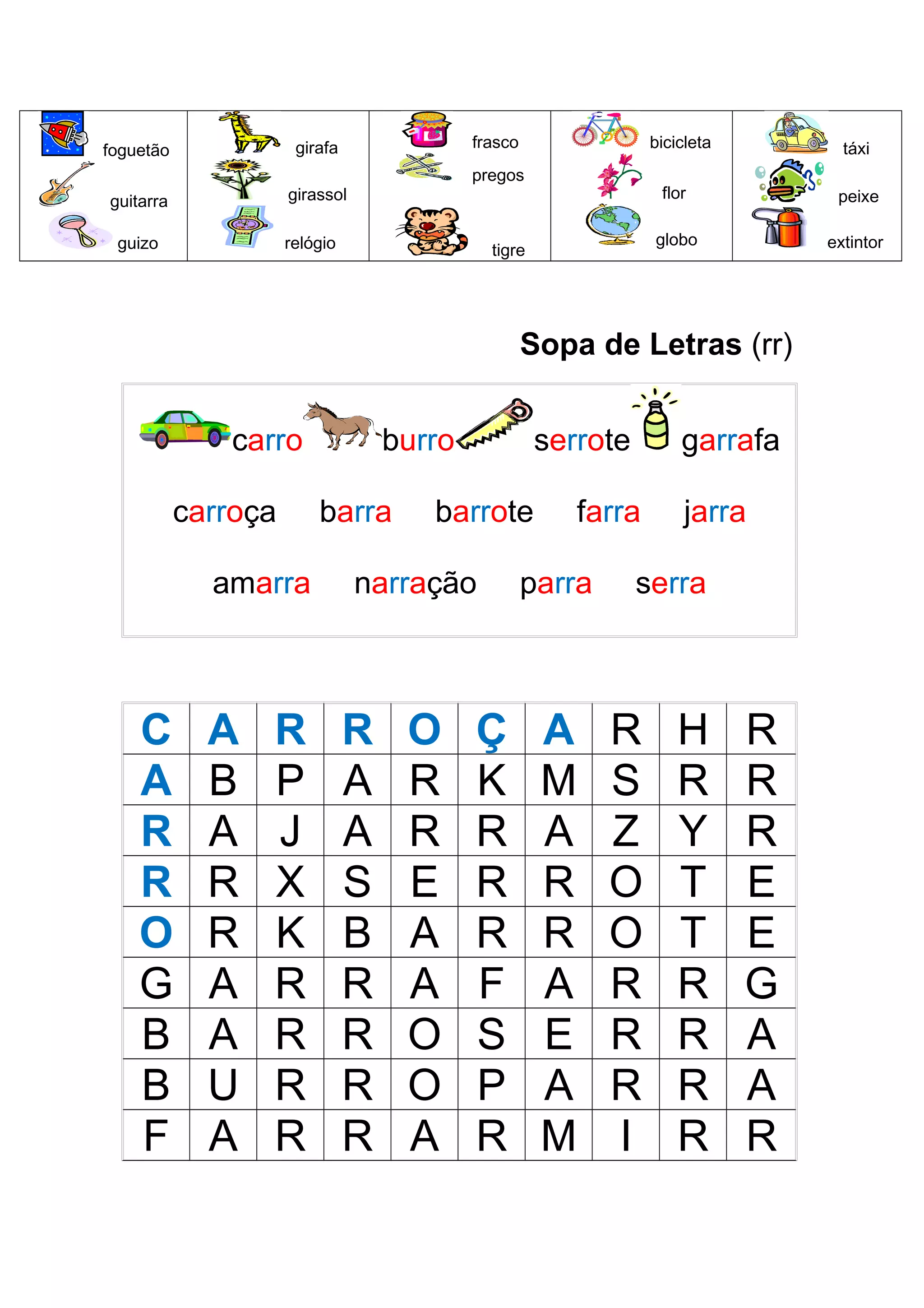 Sopa de letras casos de leitura | DOC