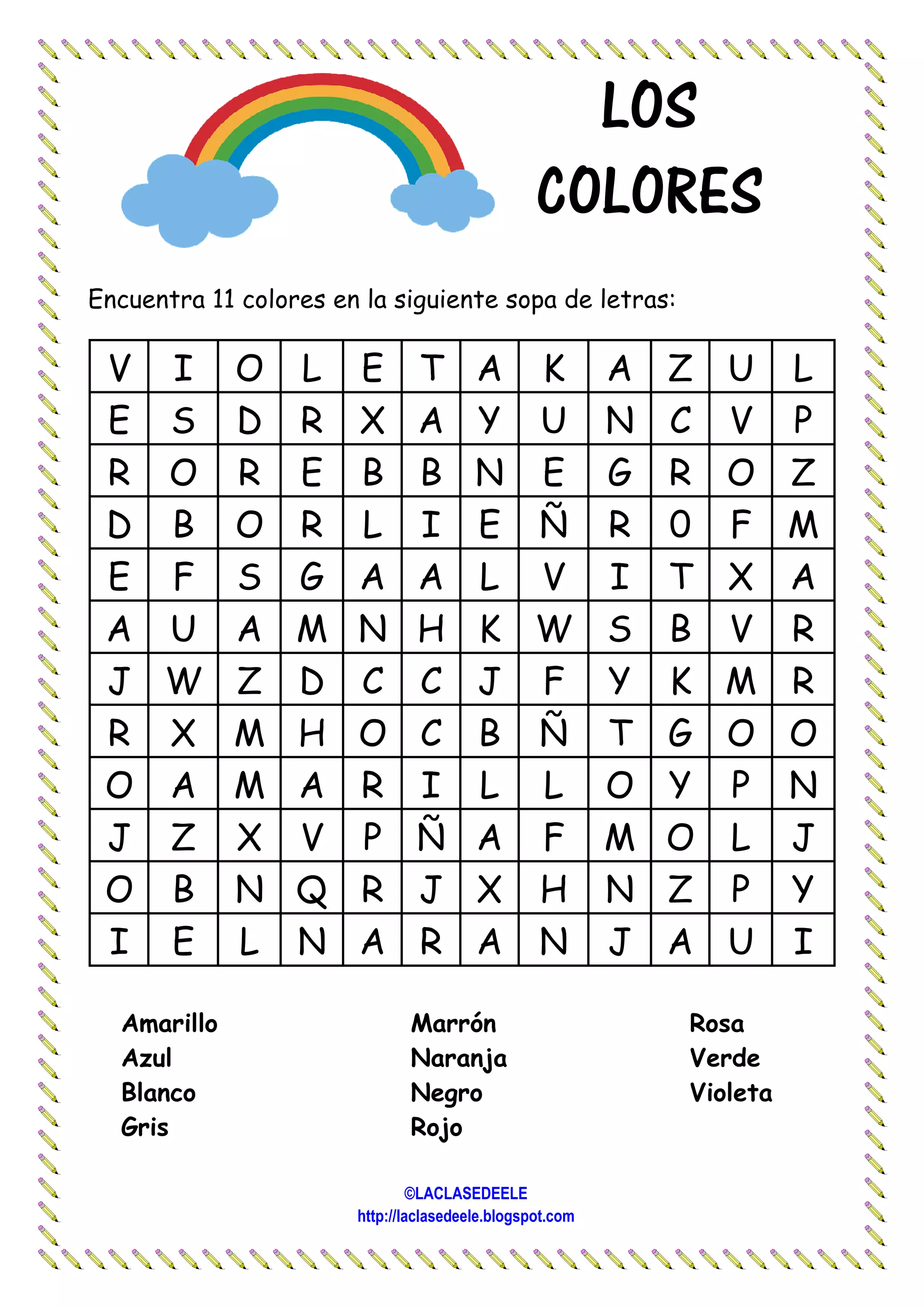 Sopa de letras colores | PDF | Games and Puzzles | Hobbies & Interests