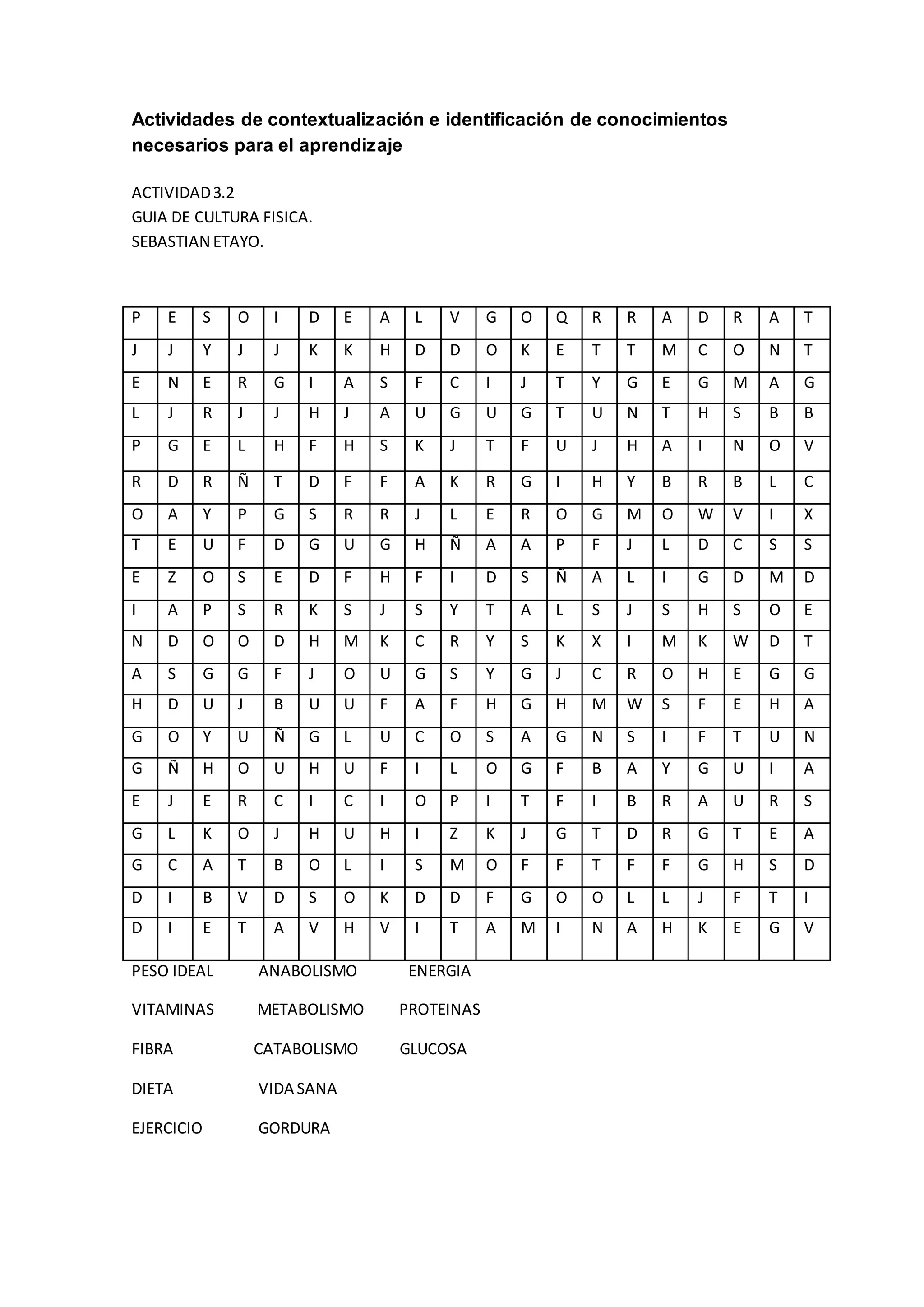 Sopa de letras fisica. | PDF