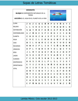 Sopa De Letras Del Planeta Tierra