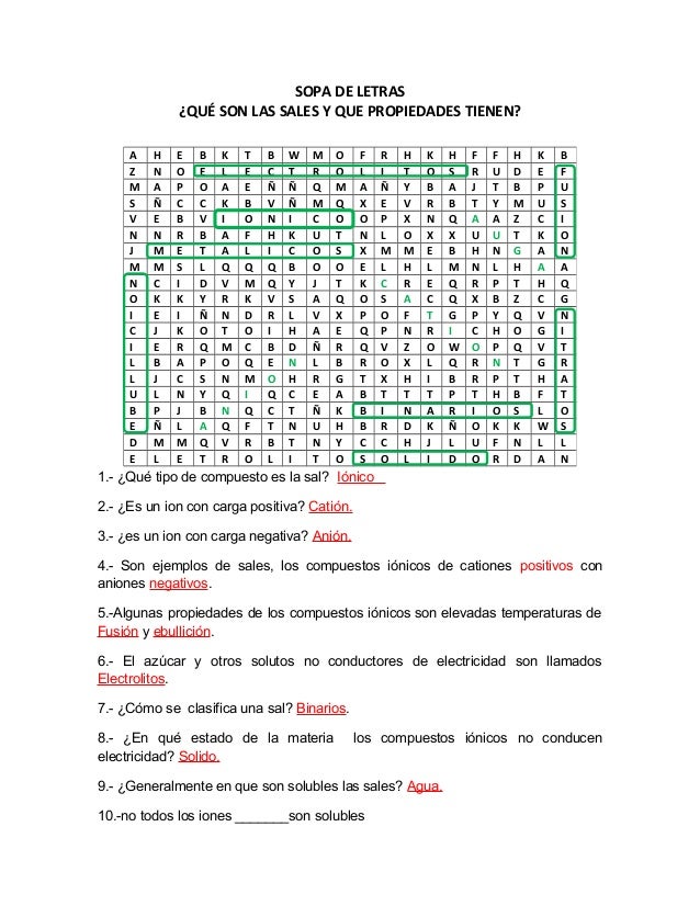 Sopa De Letras Quimica - photos and vectors
