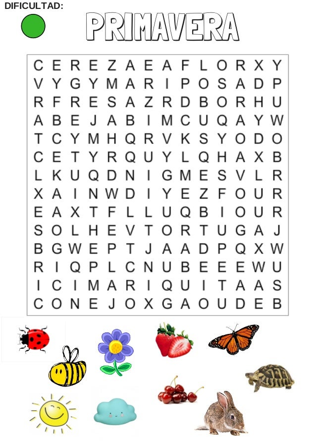 SOPA DE LETRAS DE PRIMAVERA