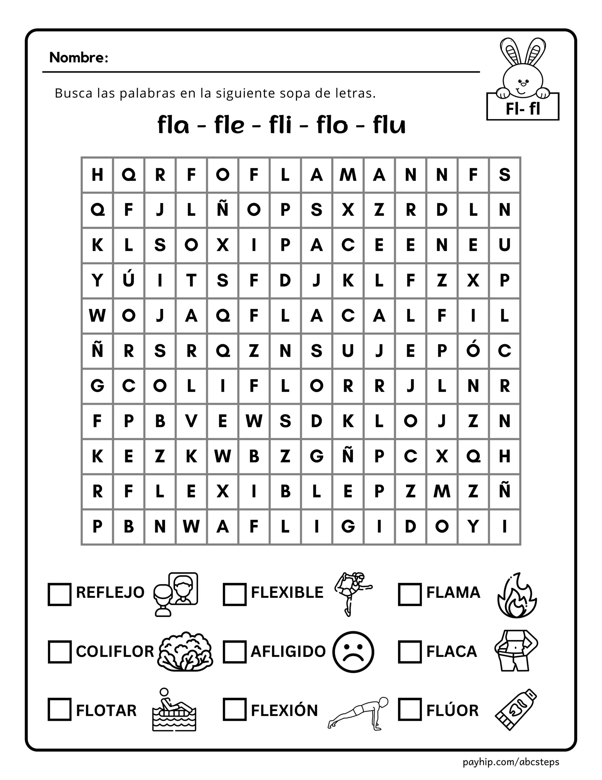 Sopa de letras sílabas trabadas formando sopa de letras | PDF