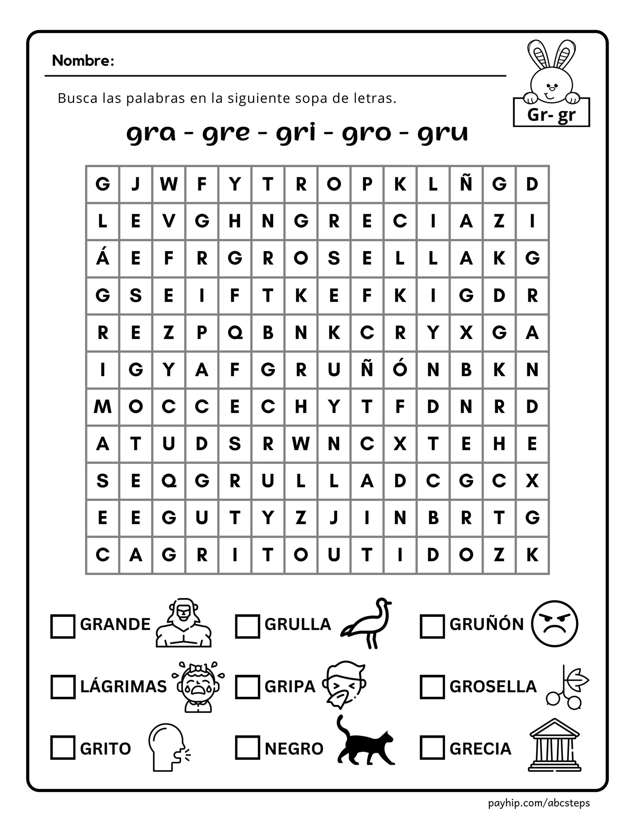 Sopa de letras sílabas trabadas formando sopa de letras | PDF