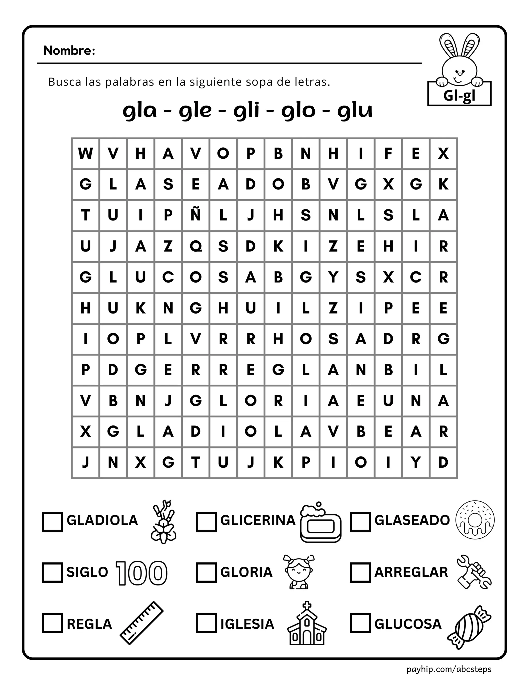 Sopa de letras sílabas trabadas formando sopa de letras | PDF