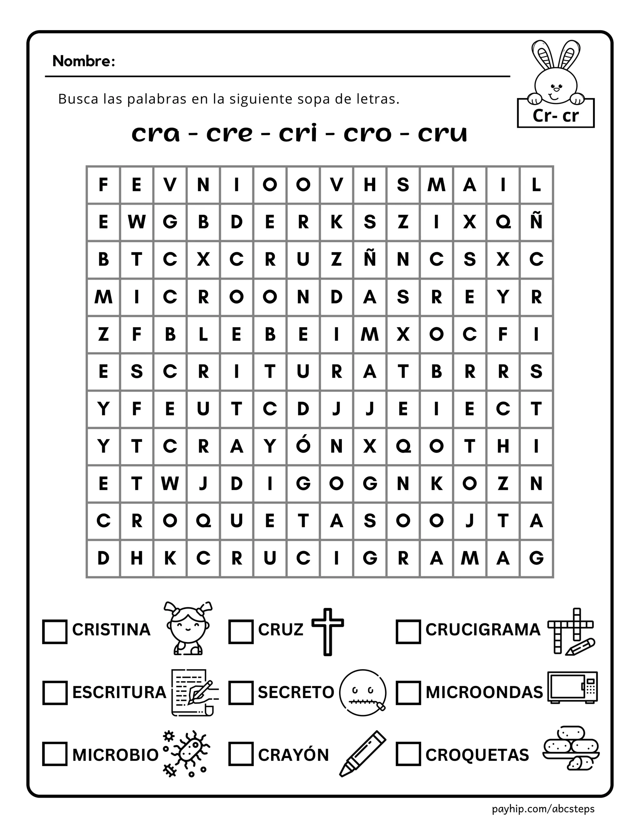 Sopa de letras sílabas trabadas formando sopa de letras | PDF