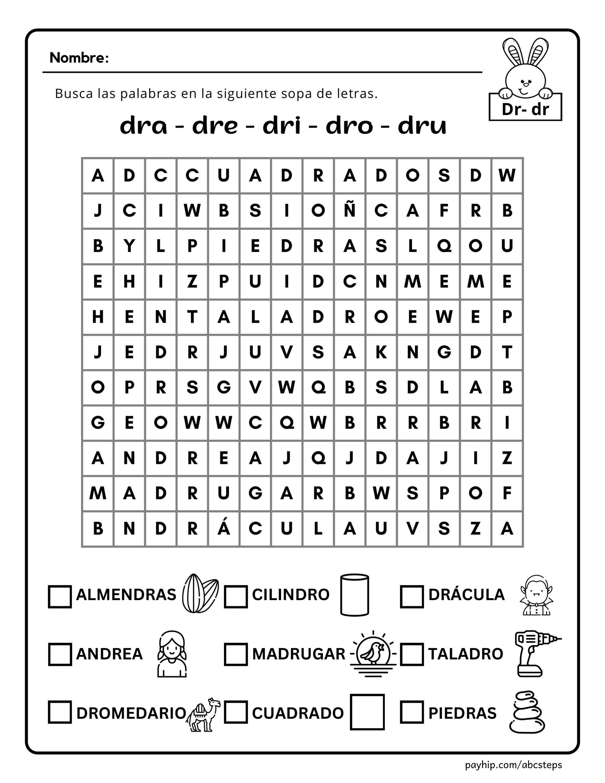 Sopa de letras sílabas trabadas formando sopa de letras | PDF