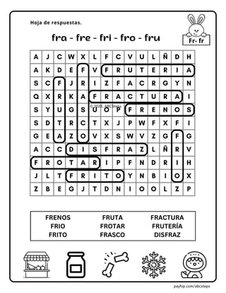 Sopa de letras sílabas trabadas formando sopa de letras | PDF
