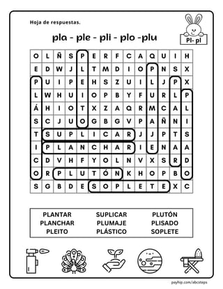 Sopa de letras sílabas trabadas formando sopa de letras | PDF