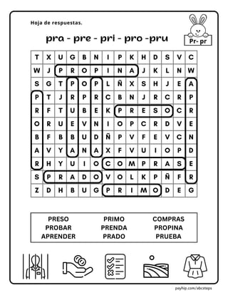 Sopa de letras sílabas trabadas formando sopa de letras | PDF