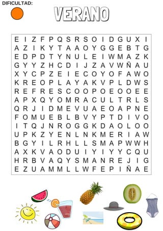 SOPA DE LETRAS DE VERANO | PDF
